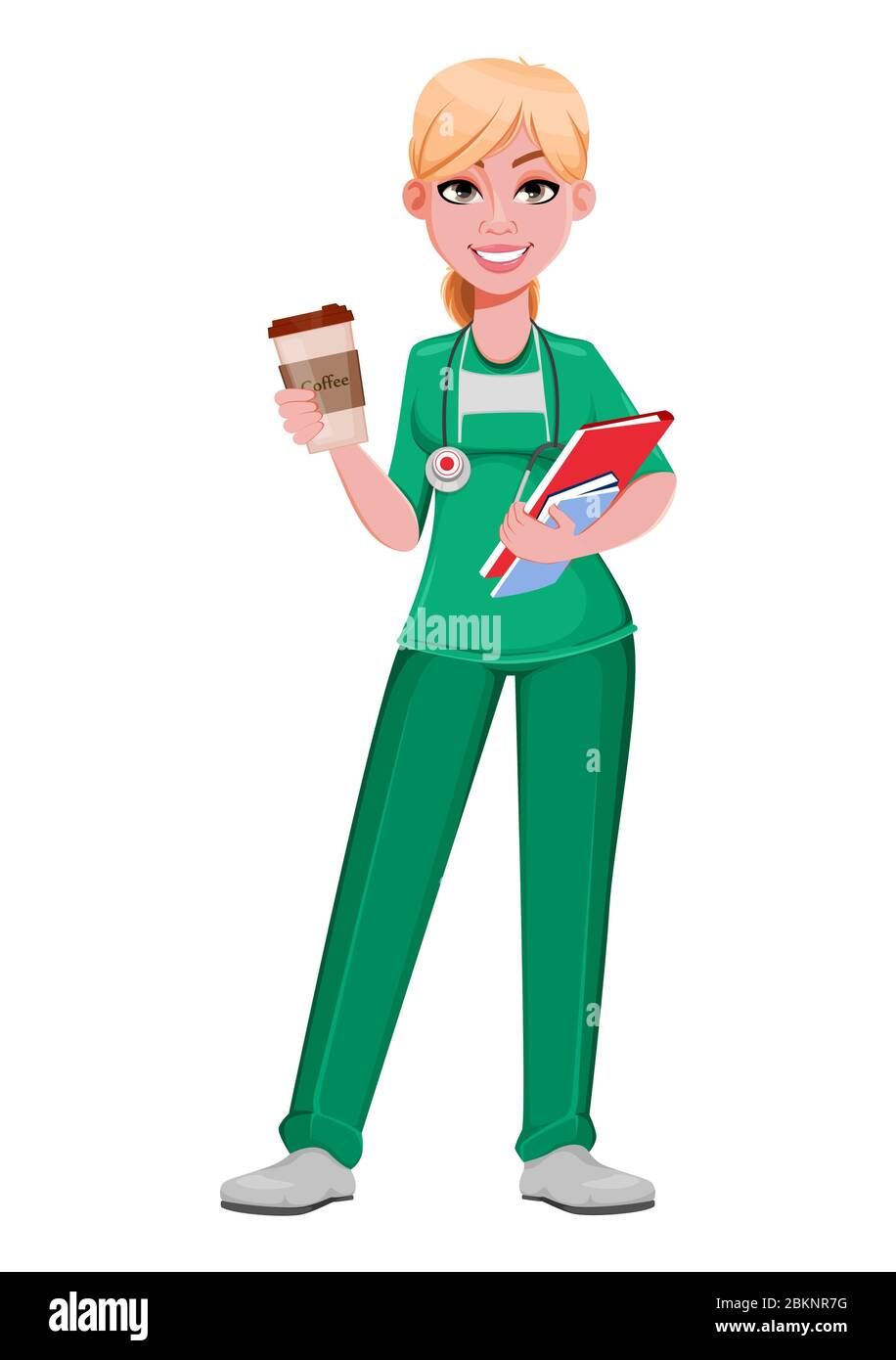 Beautiful woman doctor while coffee break. Female medical doctor or ...