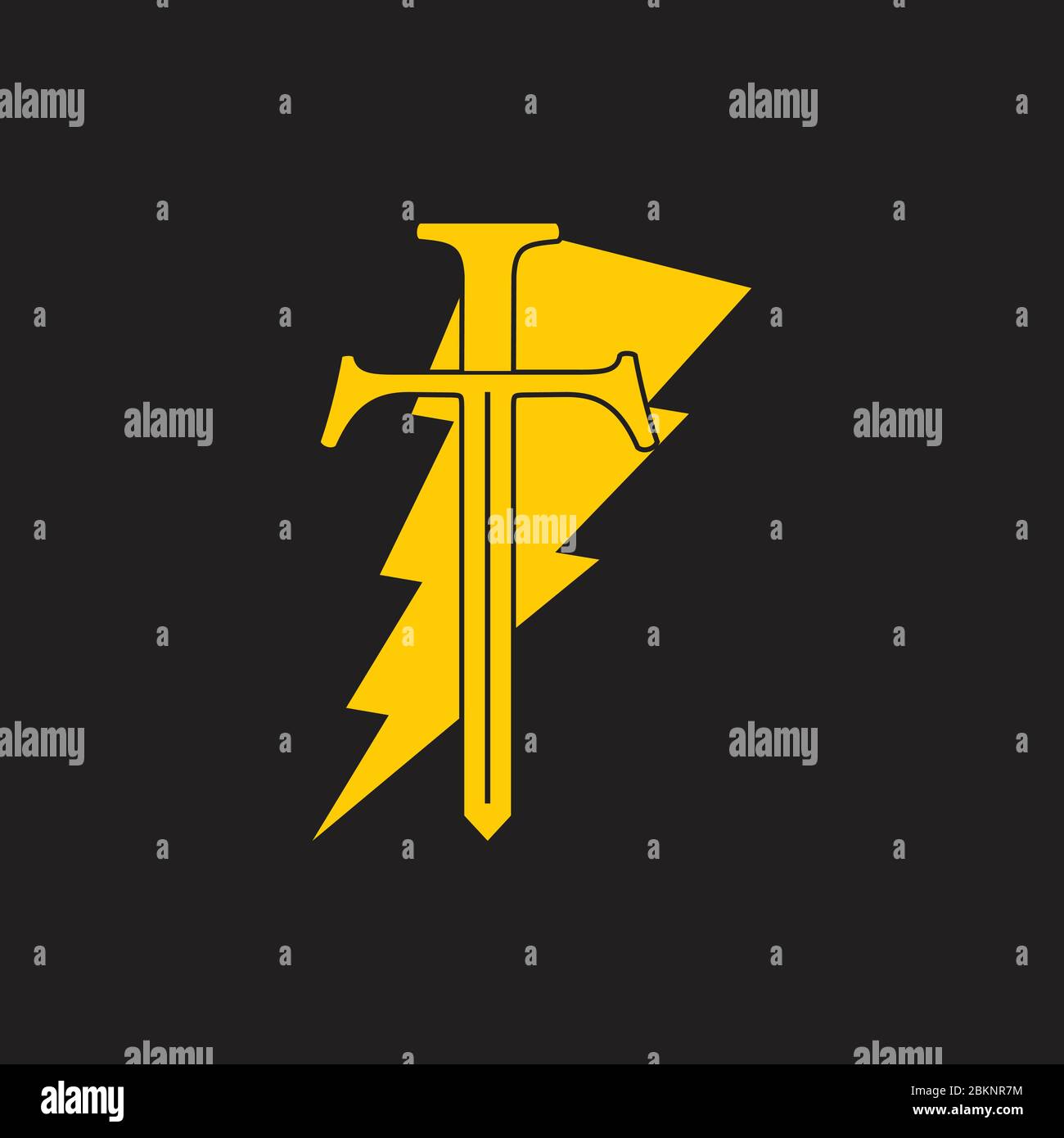 letter t thunder sword logo vector Stock Vector Image & Art - Alamy