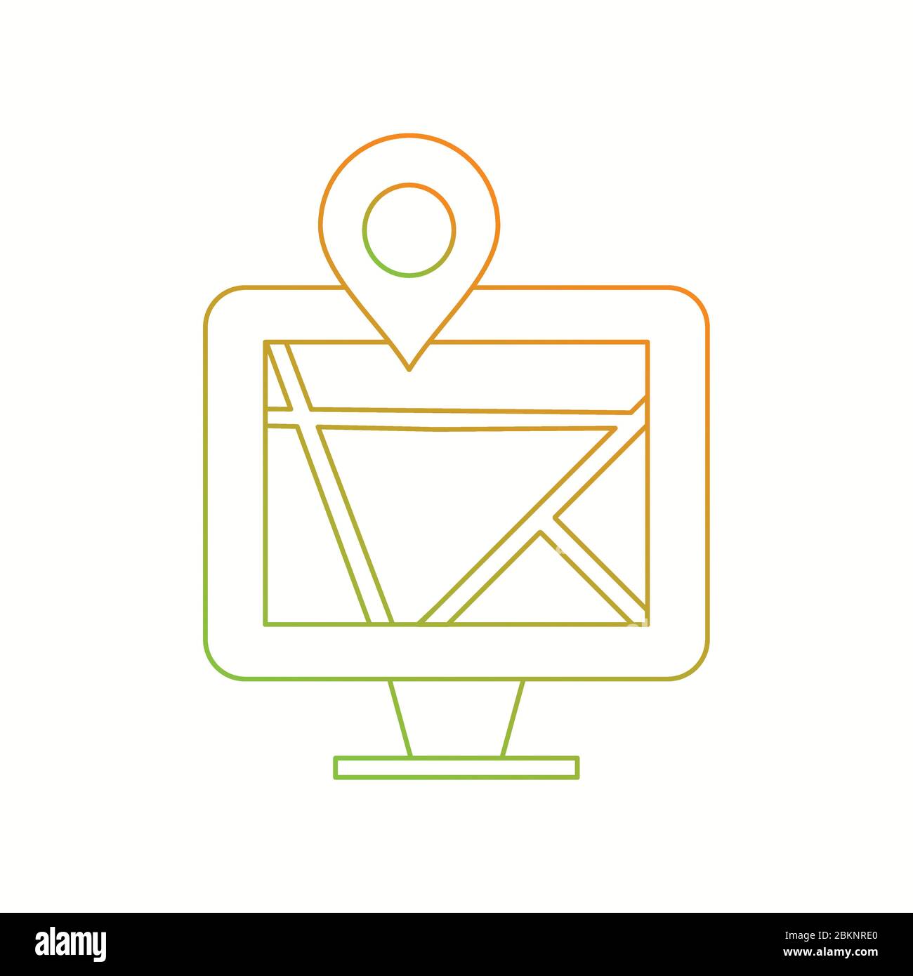 Maps on computer line icon Stock Vector Image & Art - Alamy