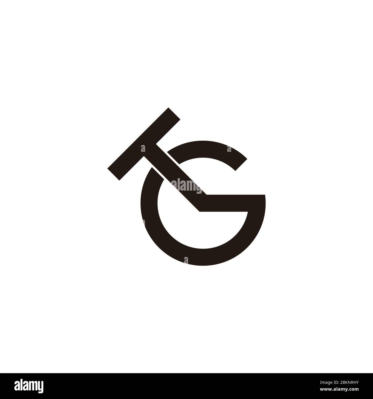 letter tg simple round overlapping geometric line symbol logo vector ...