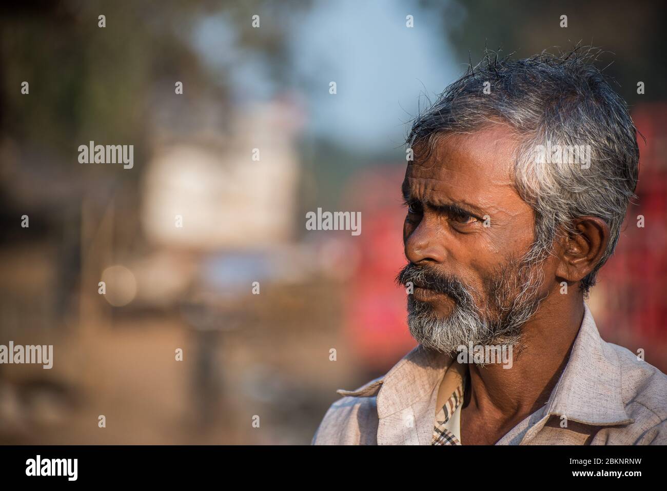 Close-up portrait of an old Indian man. Assam, India Stock Photo - Alamy