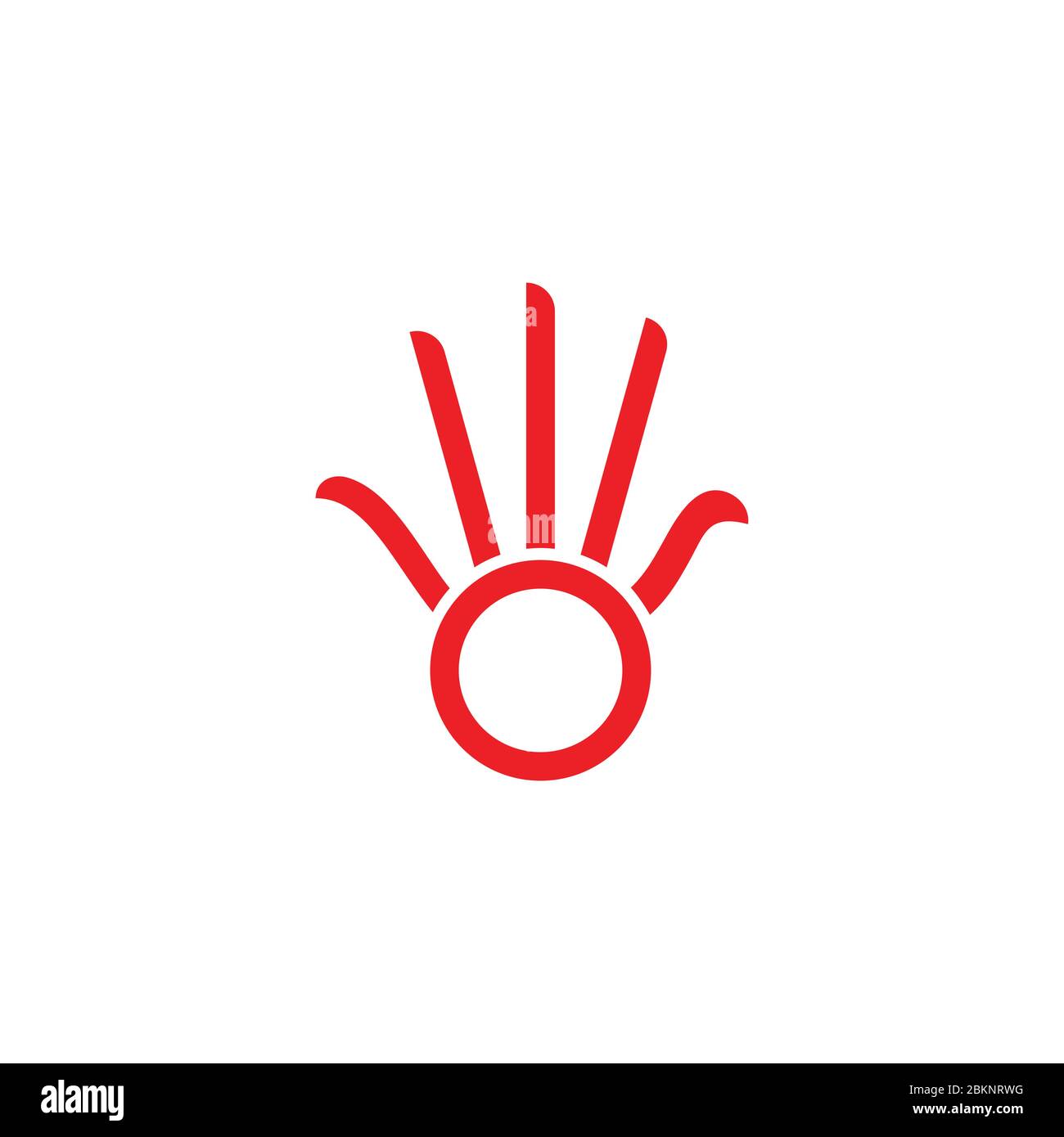 abstract hand palm circle linear symbol logo vector Stock Vector Image ...