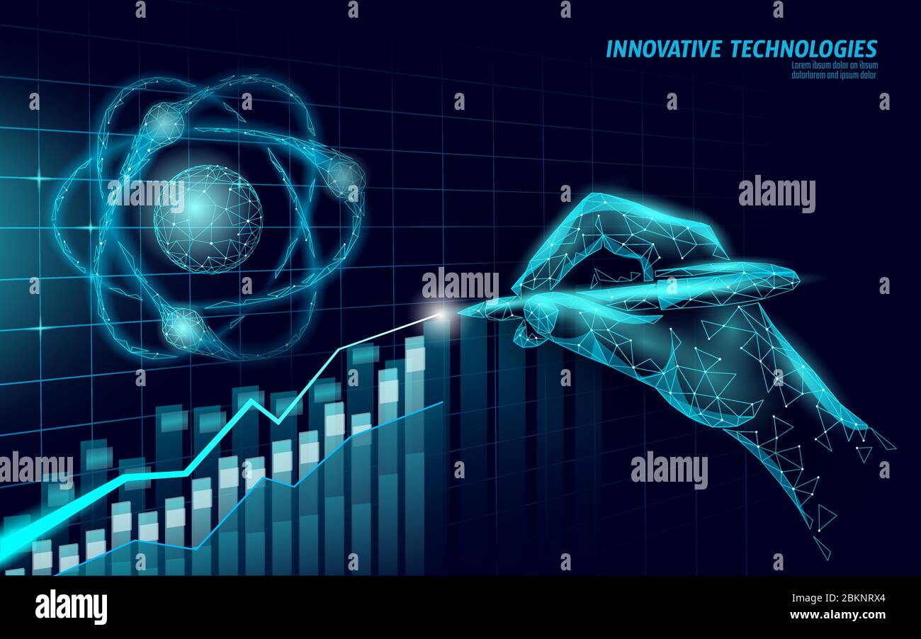 3D digital economy positive trend concept. Finance business idea ...