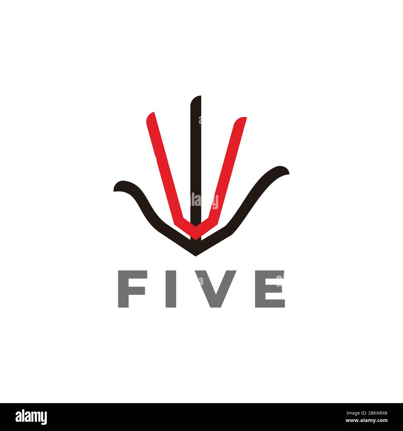 hand palm five fingers symbol logo vector Stock Vector Image & Art - Alamy