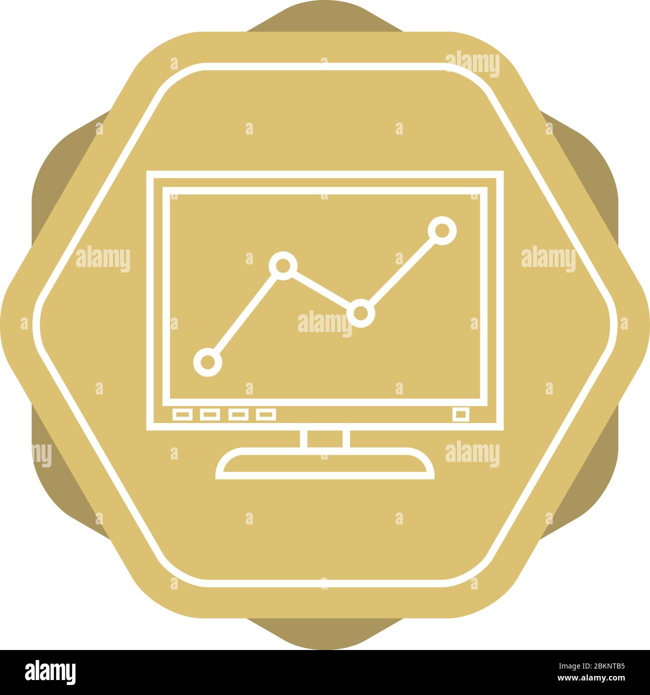 Beautiful Graph on computer vector line icon Stock Vector Image & Art ...