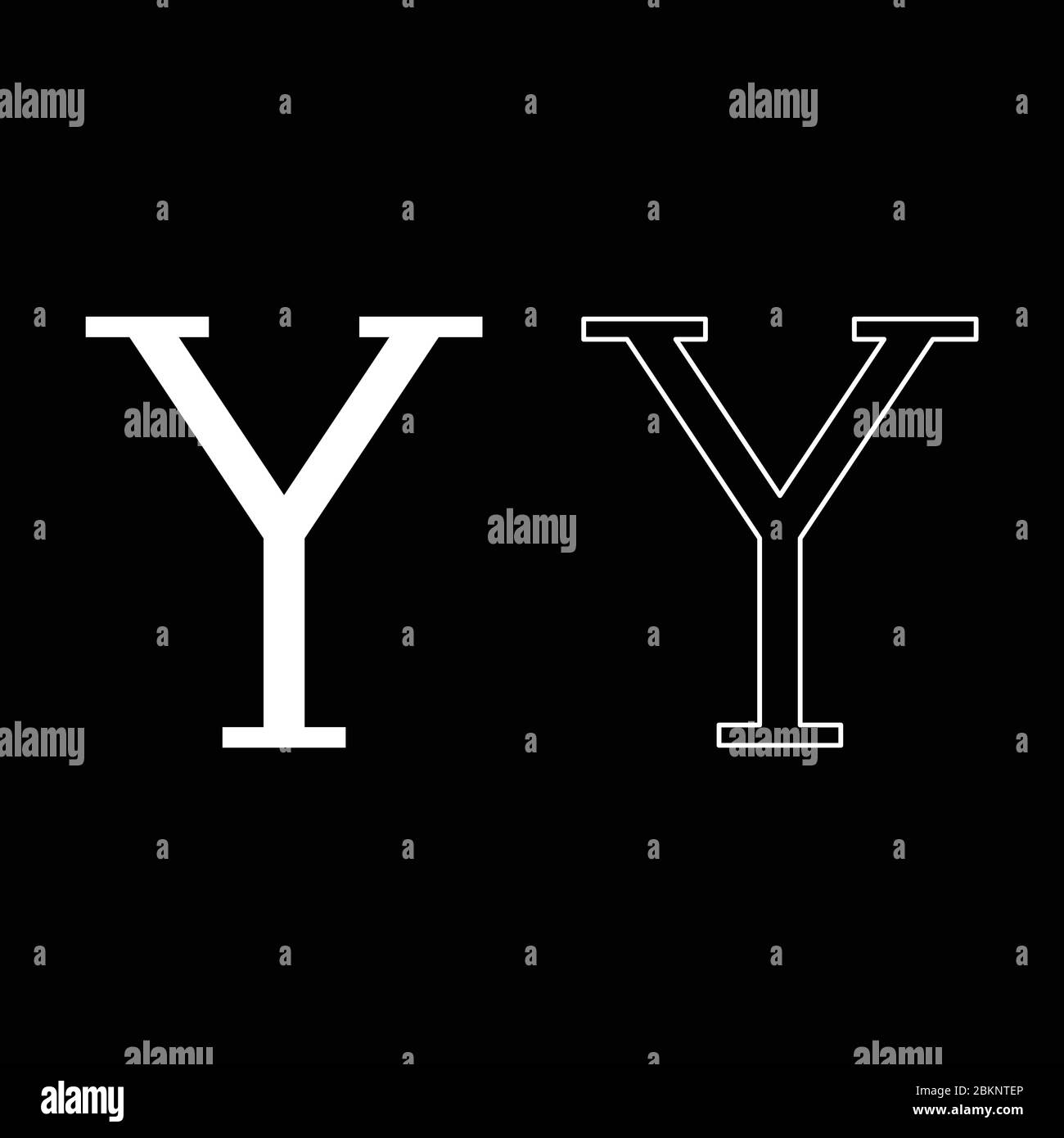 Upsilon greek symbol capital letter uppercase font icon outline set ...