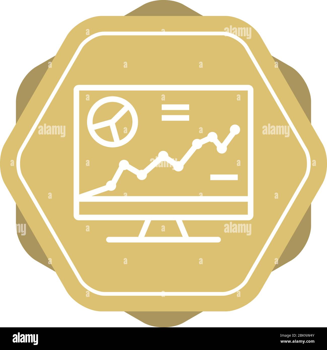Beautiful Graph on computer vector line icon Stock Vector Image & Art - Alamy
