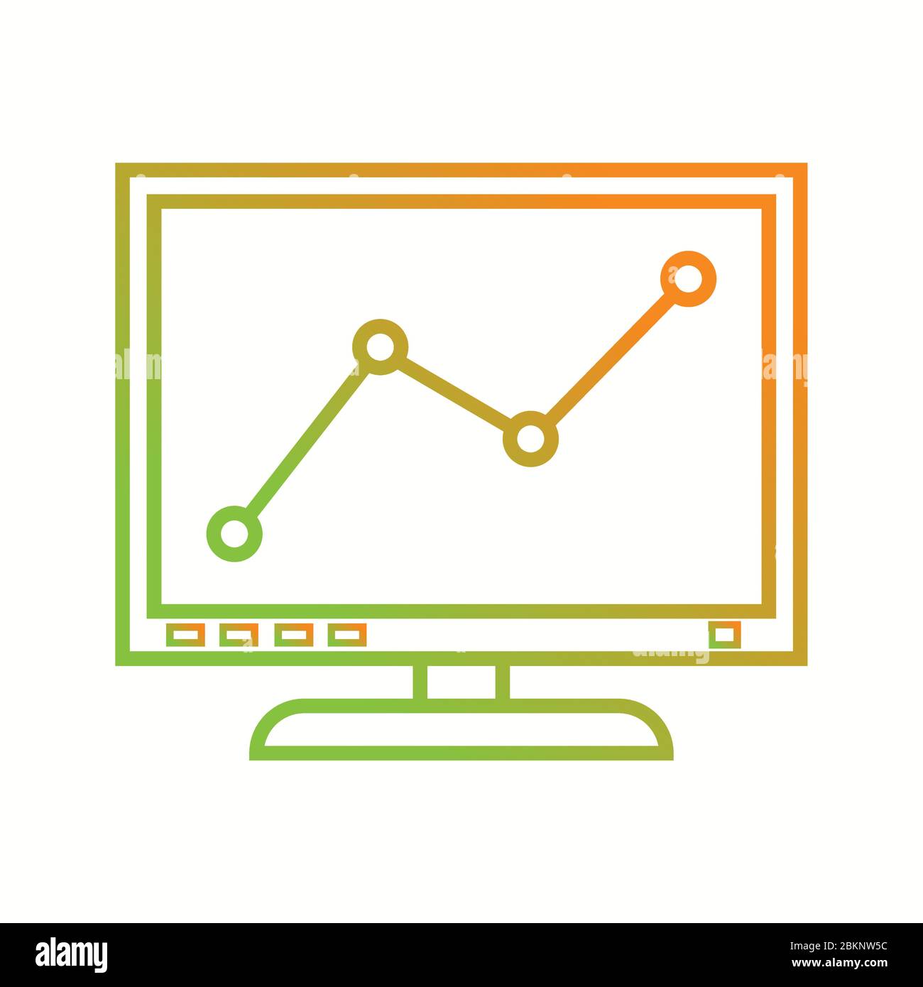 Beautiful Graph on computer vector line icon Stock Vector Image & Art ...