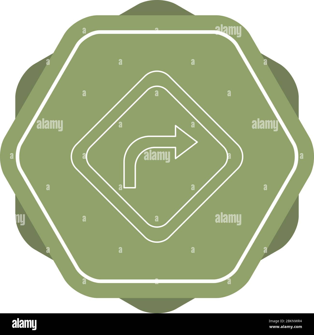 Beautiful Right Turn Ahead line icon Stock Vector Image & Art - Alamy