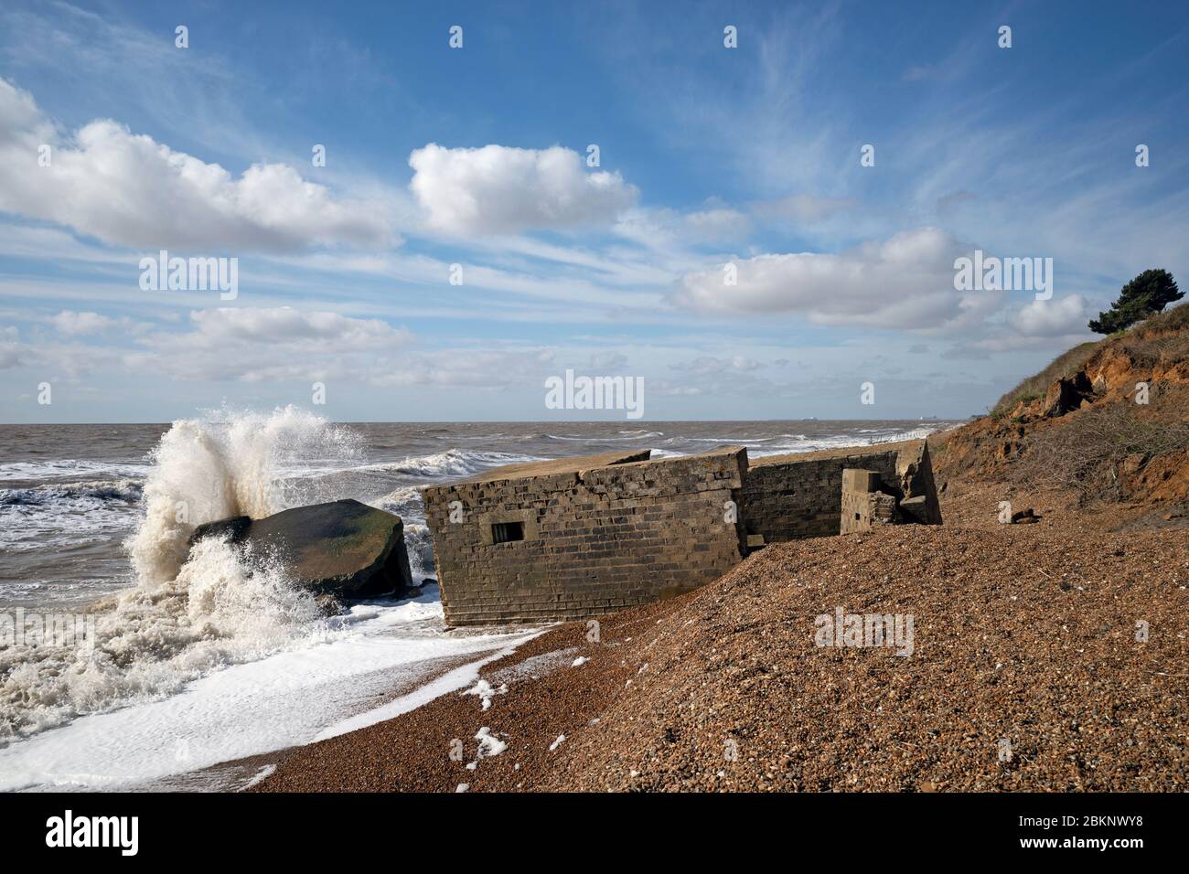 Effects of coastal erosion due to rising sea levels, Bawdsey, Suffolk ...