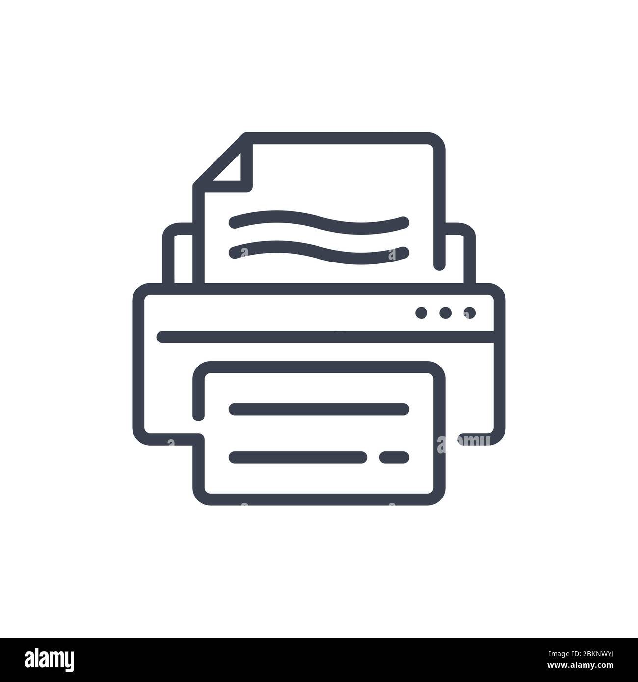 Vector illustration of one printer machine icon or logo with black ...