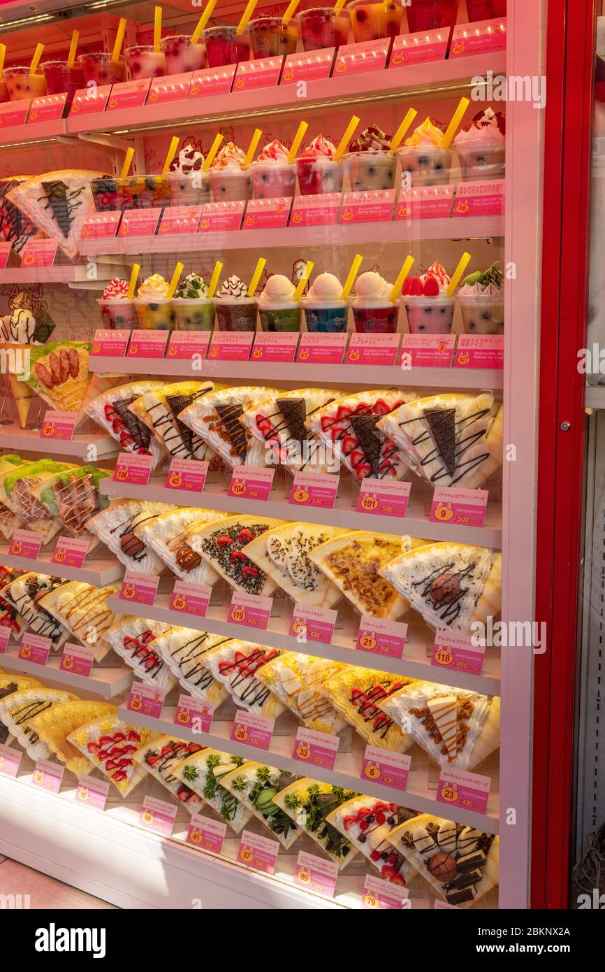 Japanese Crepe Store, Tokyo, Japan Stock Photo - Alamy