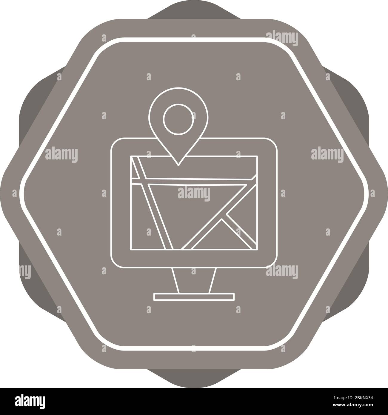 Maps on computer line icon Stock Vector Image & Art - Alamy