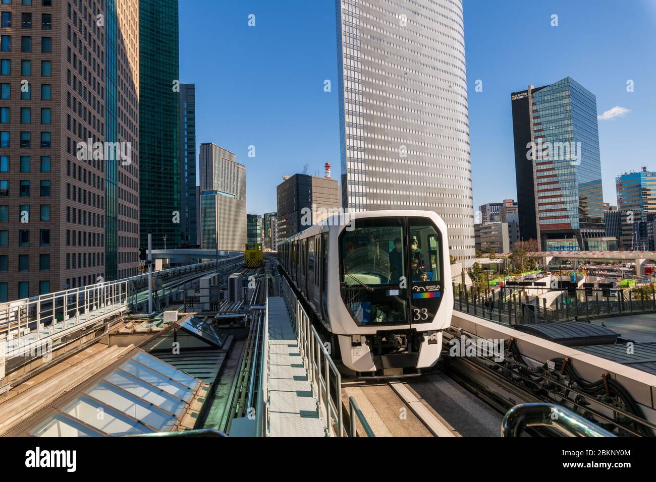 Shiodome Area of Tokyo with Light Railway Train, Tokyo, Japan Stock ...