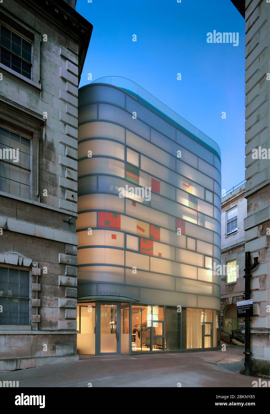 Glass facade. Maggies Centre, St Bartholomews Hospital, EC1A 7BC ...