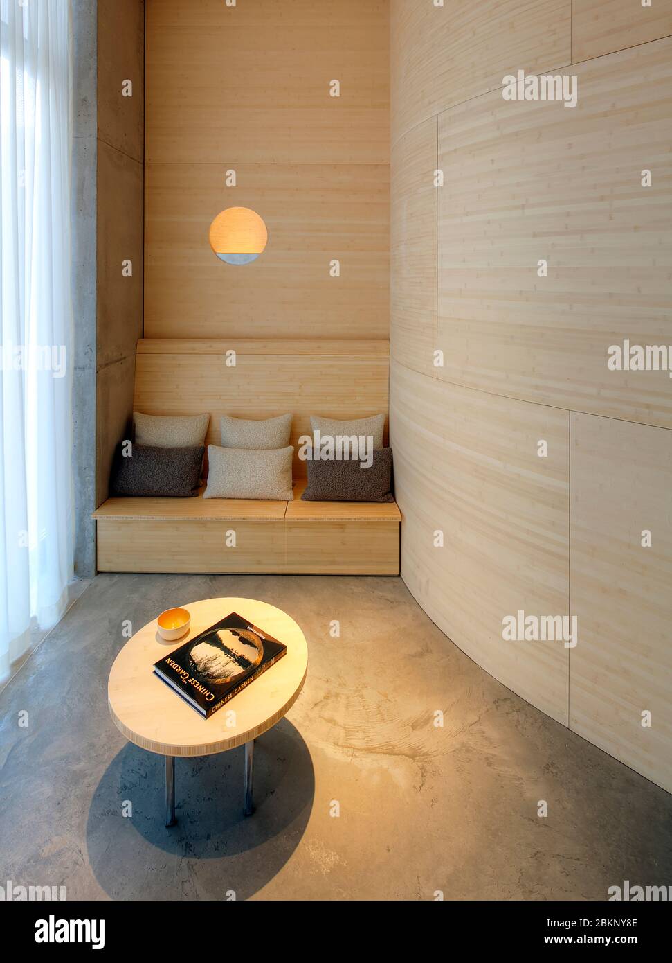 Small seating alcove, curved bamboo walling. Maggies Centre, St ...