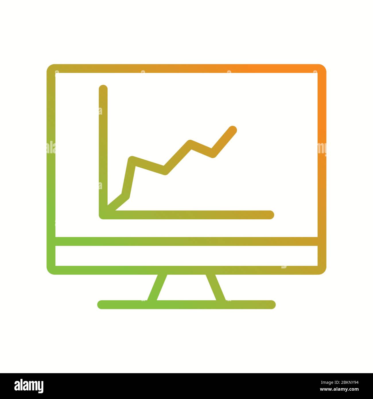 Beautiful Graph on computer vector line icon Stock Vector Image & Art ...