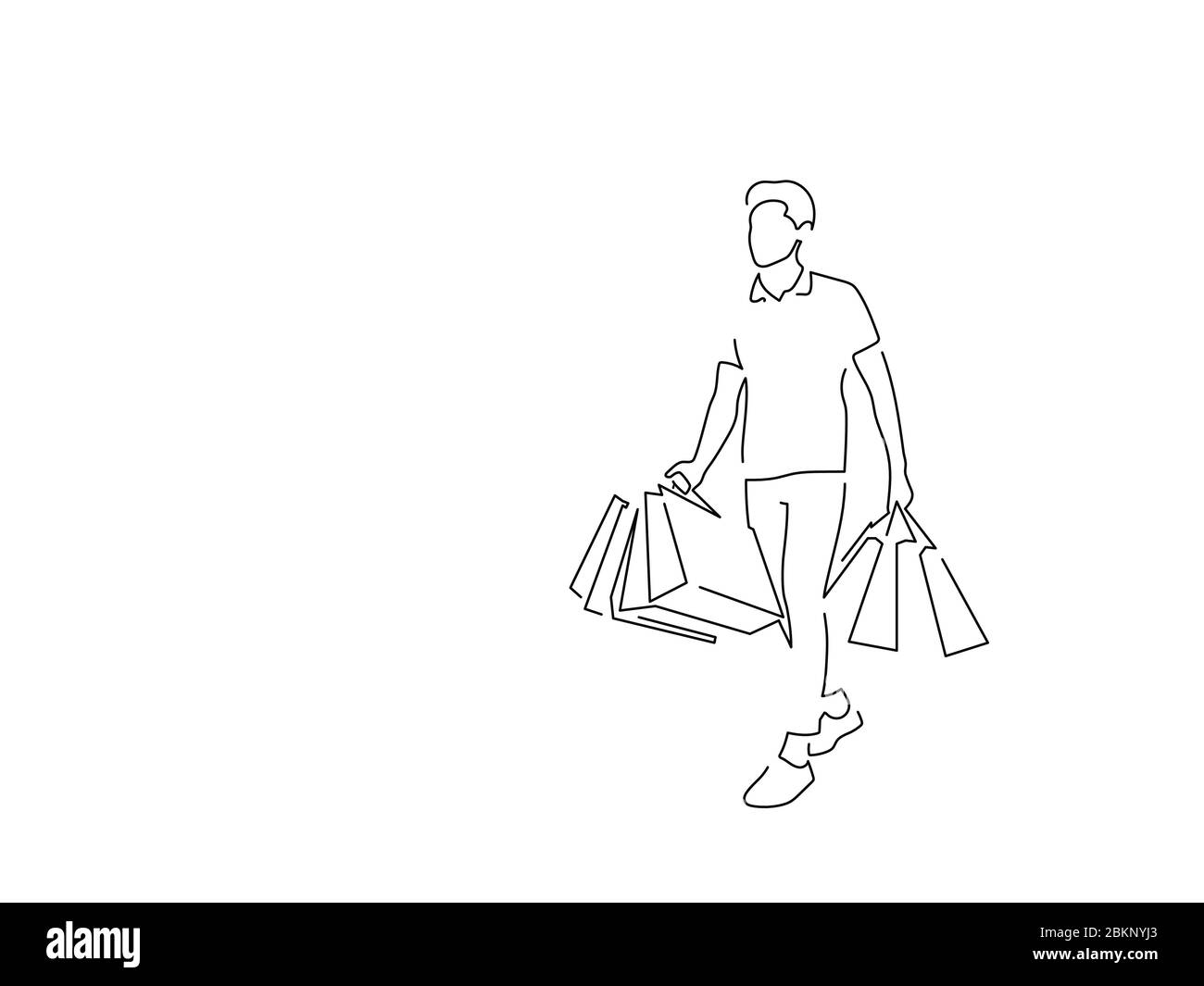 Full length people isolated line drawing, vector illustration design ...
