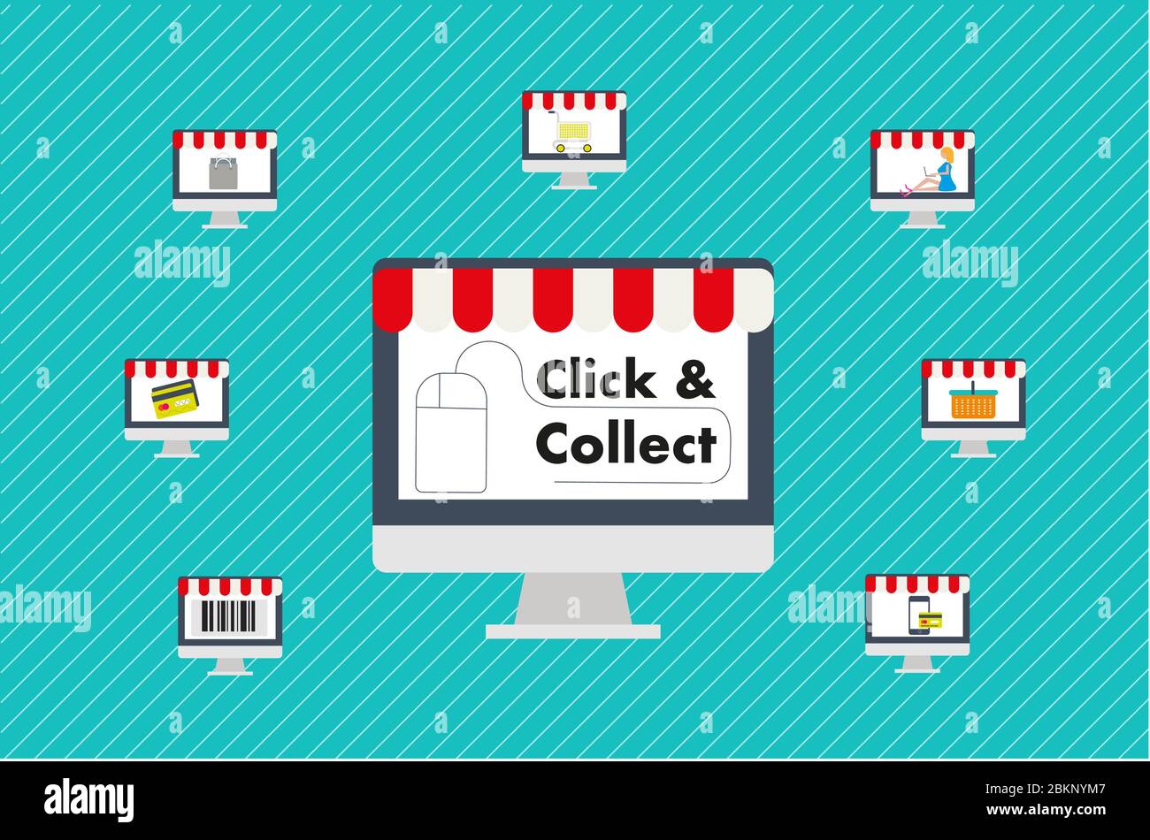 Click and Collect shopping concept Stock Vector Image & Art - Alamy