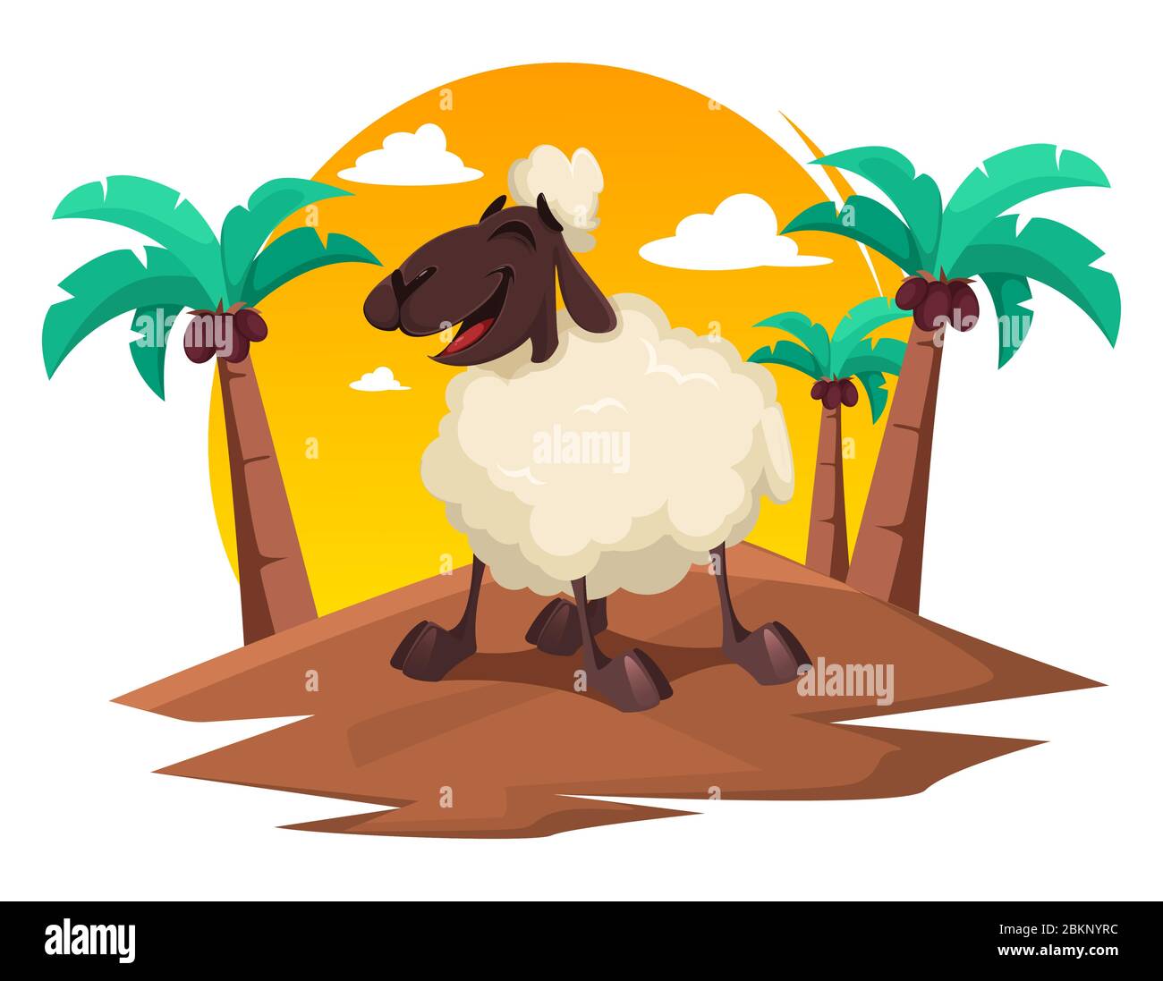 Eid al-Adha Mubarak greeting card. Traditional Muslim holiday. The ...