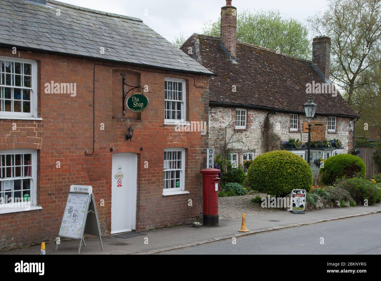 Traditional Shop Post Office Red Post Box Thatched Roof Cottage in ...