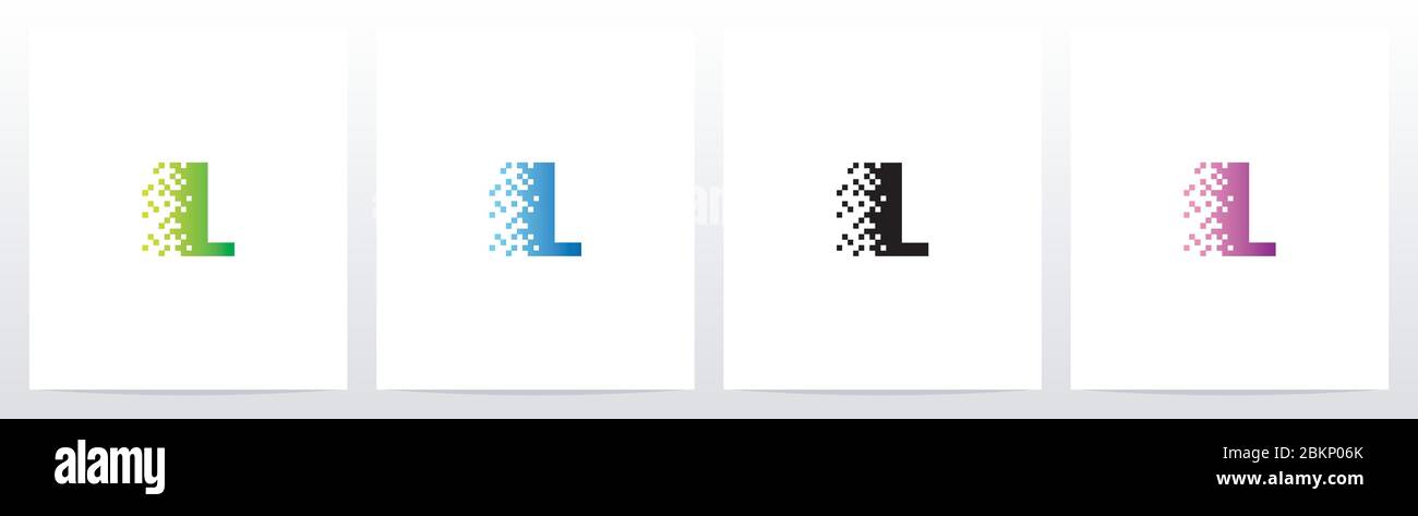Pixel Eroded On Letter Logo Design L Stock Vector Image & Art - Alamy