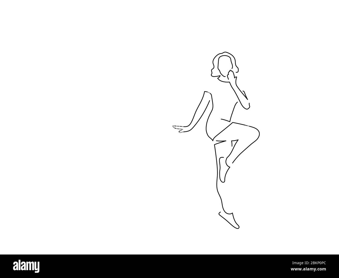 Full length people isolated line drawing, vector illustration design ...