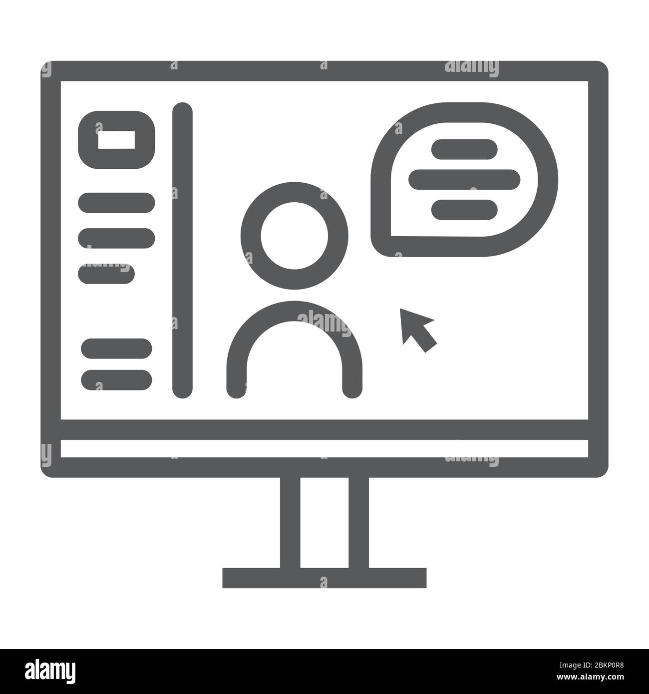 Online Course line icon, education and school, distance education sign ...