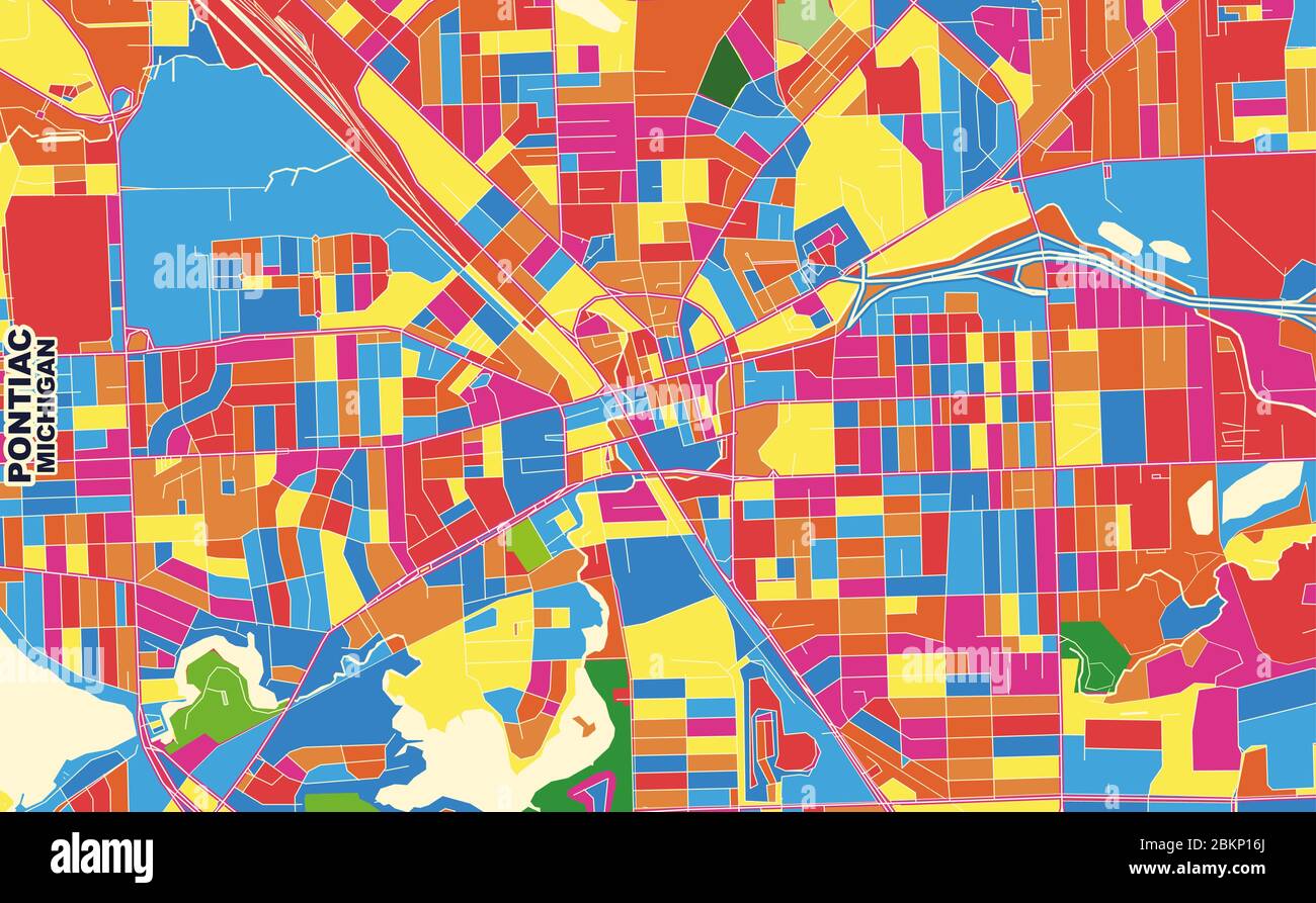 Pontiac michigan map Stock Vector Images - Alamy