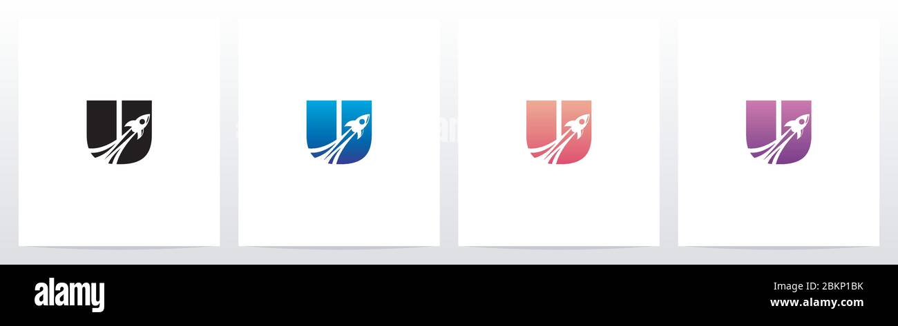 Rocket Launch On Letter Logo Design U Stock Vector Image & Art - Alamy
