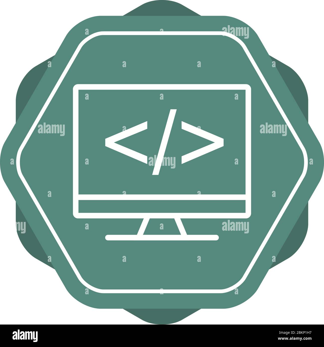 Beautiful Coding on screen vector line icon Stock Vector Image & Art ...