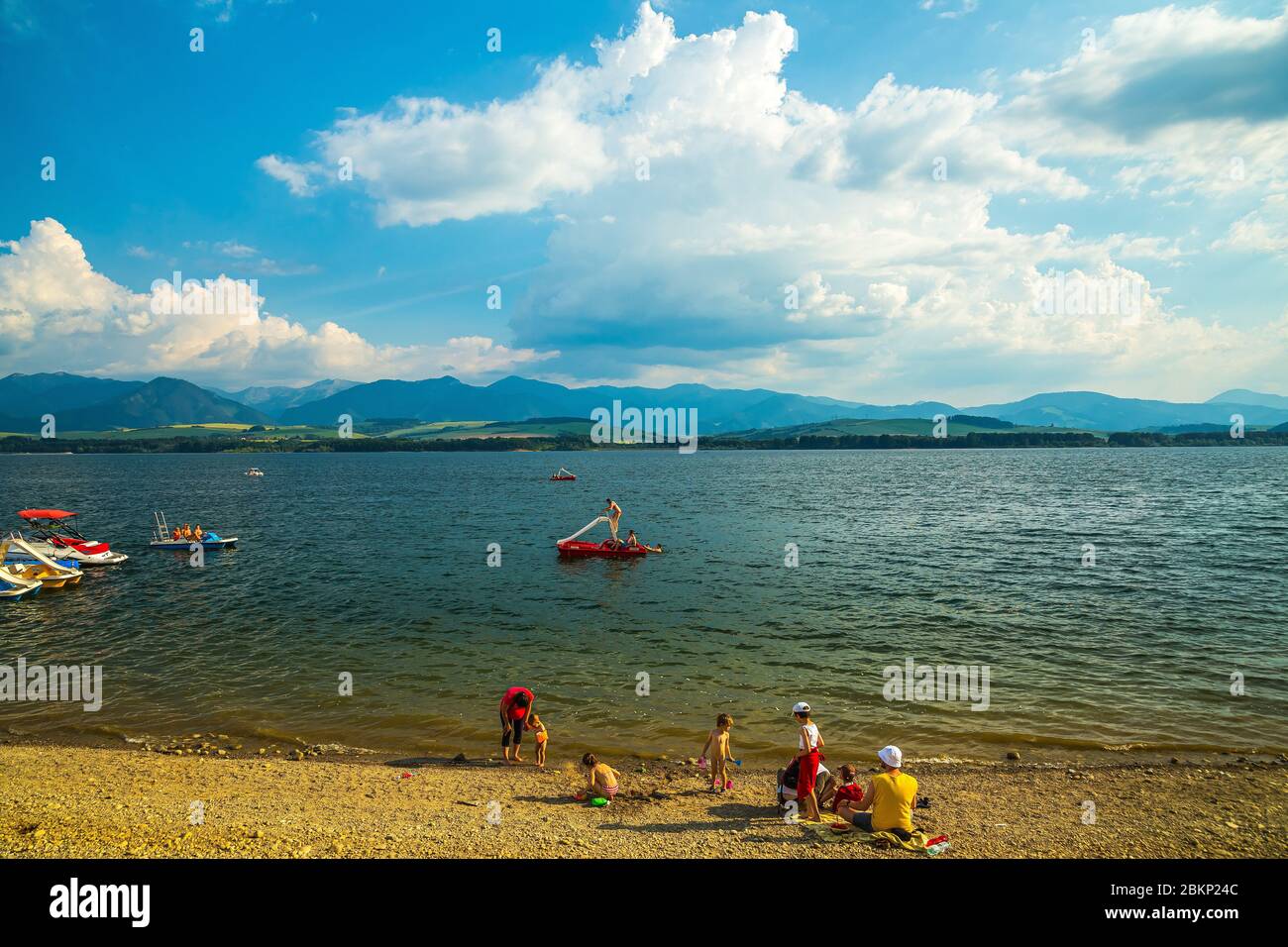 natural swimming pool lake, Slovakia Liptovska mara 6.7 2015 Stock ...