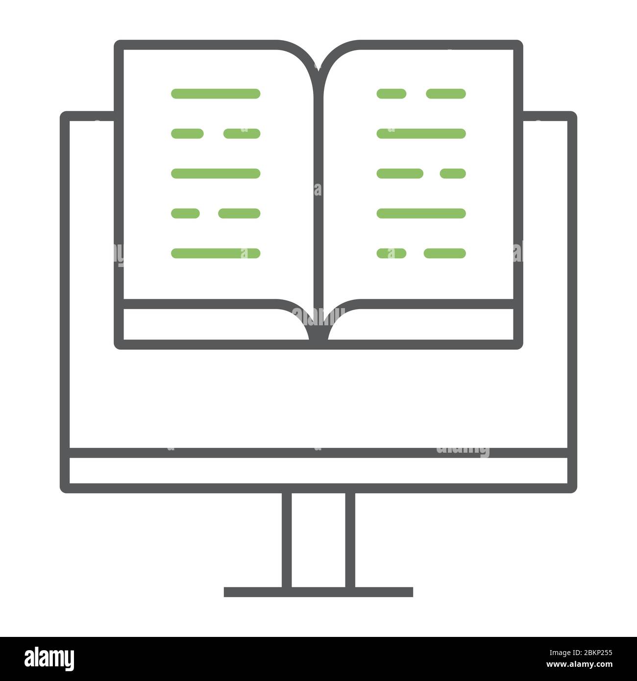 Virtual education color line icon, education and school, online ...