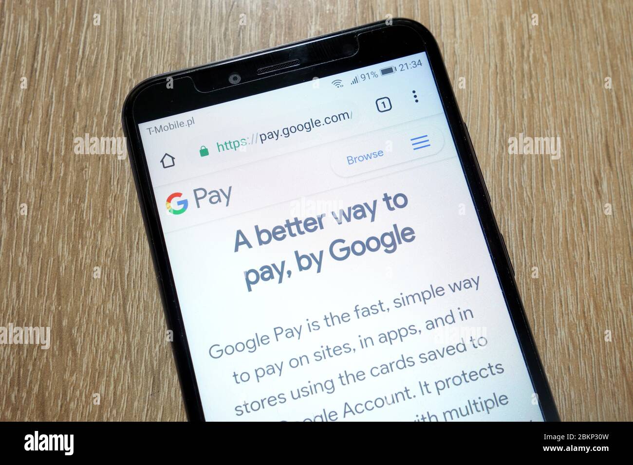 Google Pay website (pay.google.com) displayed on smartphone Stock Photo ...