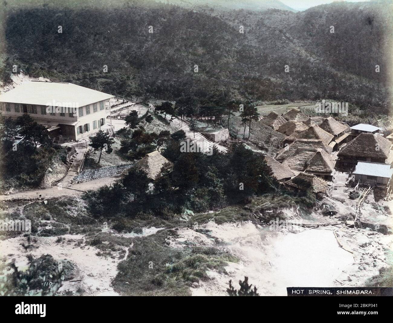[ 1890s Japan - Japanese Hot Spring Village ] — A hot spring at ...