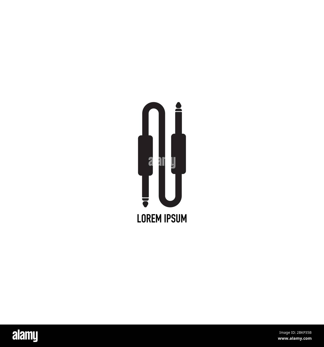 cable jack logo concept. Audio wave logo design template. Isolated ...