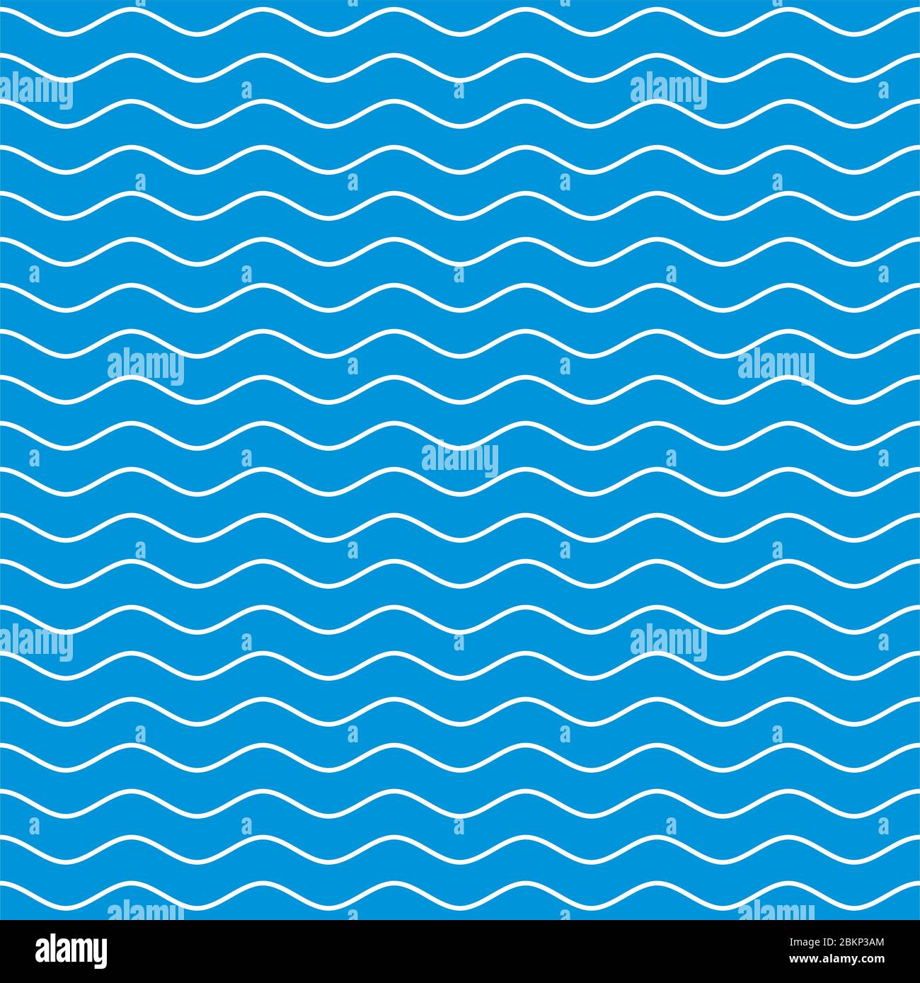 Wavy line seamless pattern. White wave lines on blue background. Ripple ...