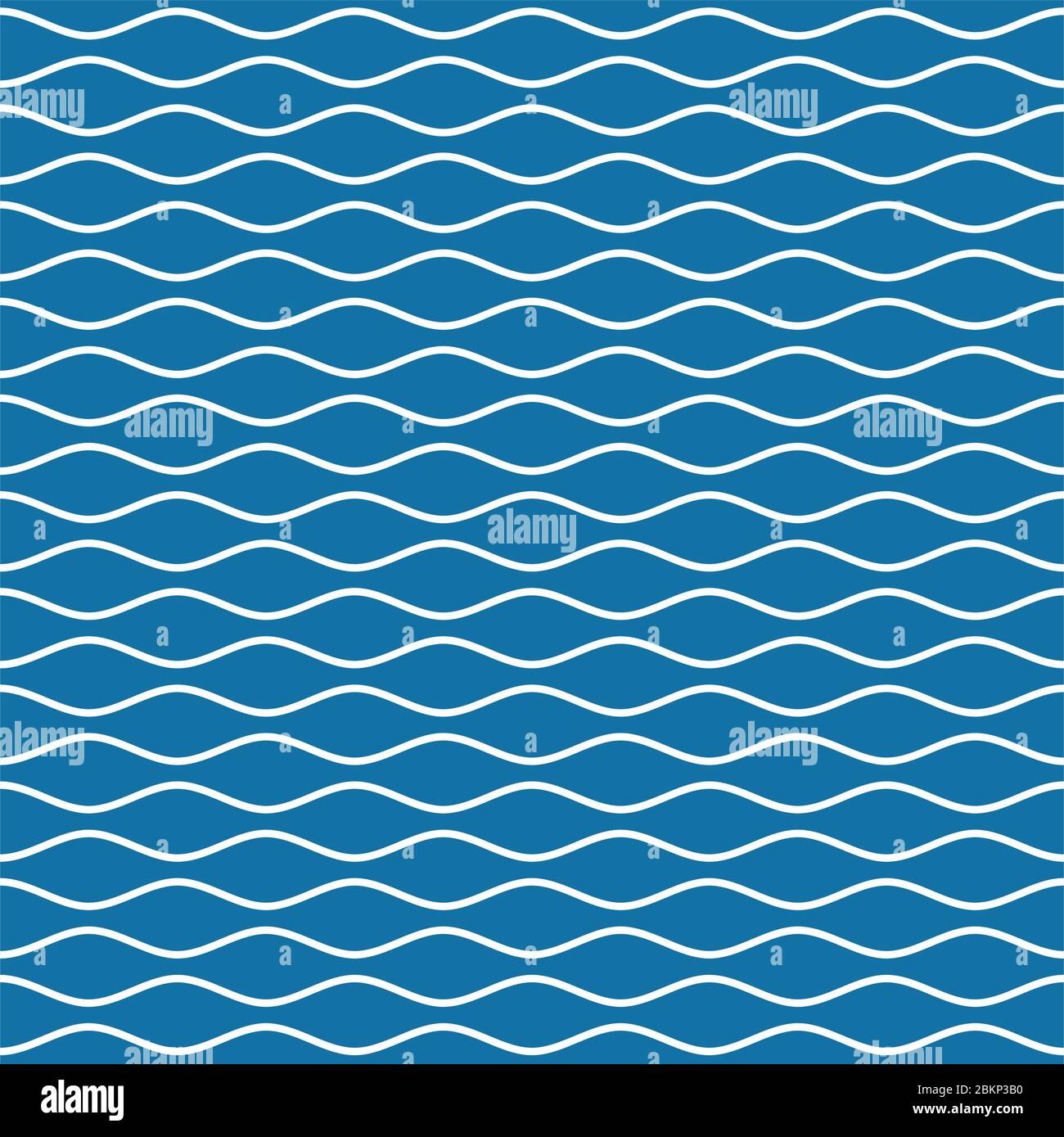 Wavy line seamless pattern. White wave lines on blue background. Ripple ...
