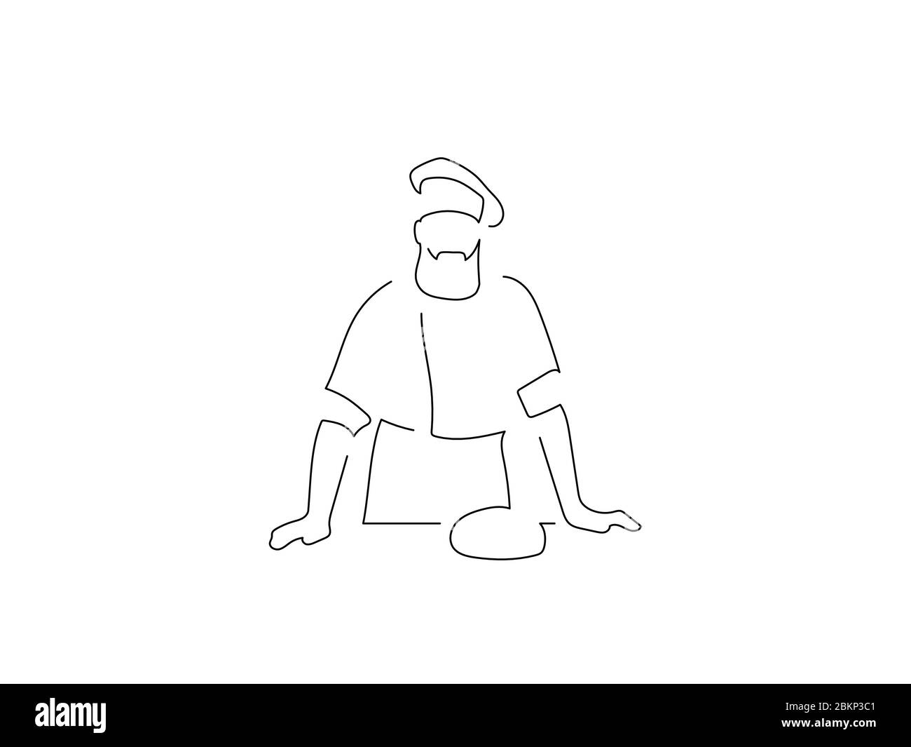 Baker isolated line drawing, vector illustration design. Food ...