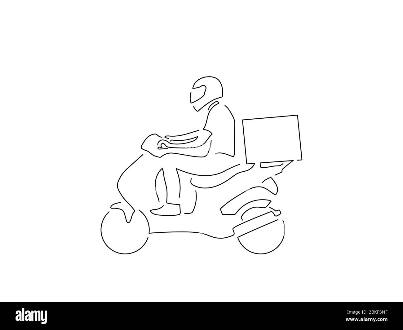 Dealer isolated line drawing, vector illustration design. Food ...