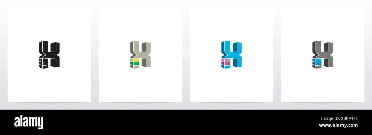 Rectangle Block On Letter Logo Design X Stock Vector Image & Art - Alamy