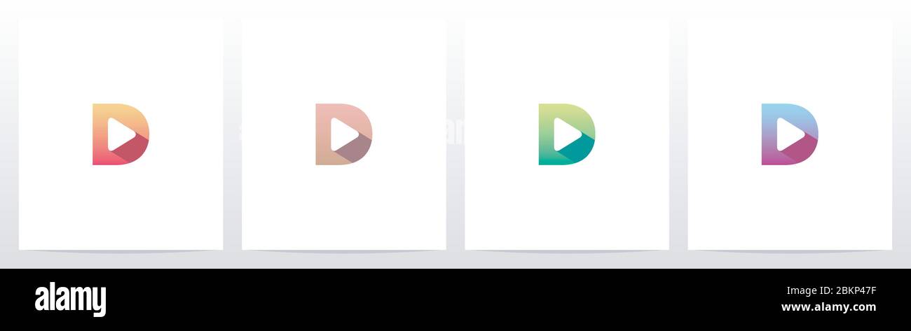 Play Button On Letter Logo Design D Stock Vector Image & Art - Alamy