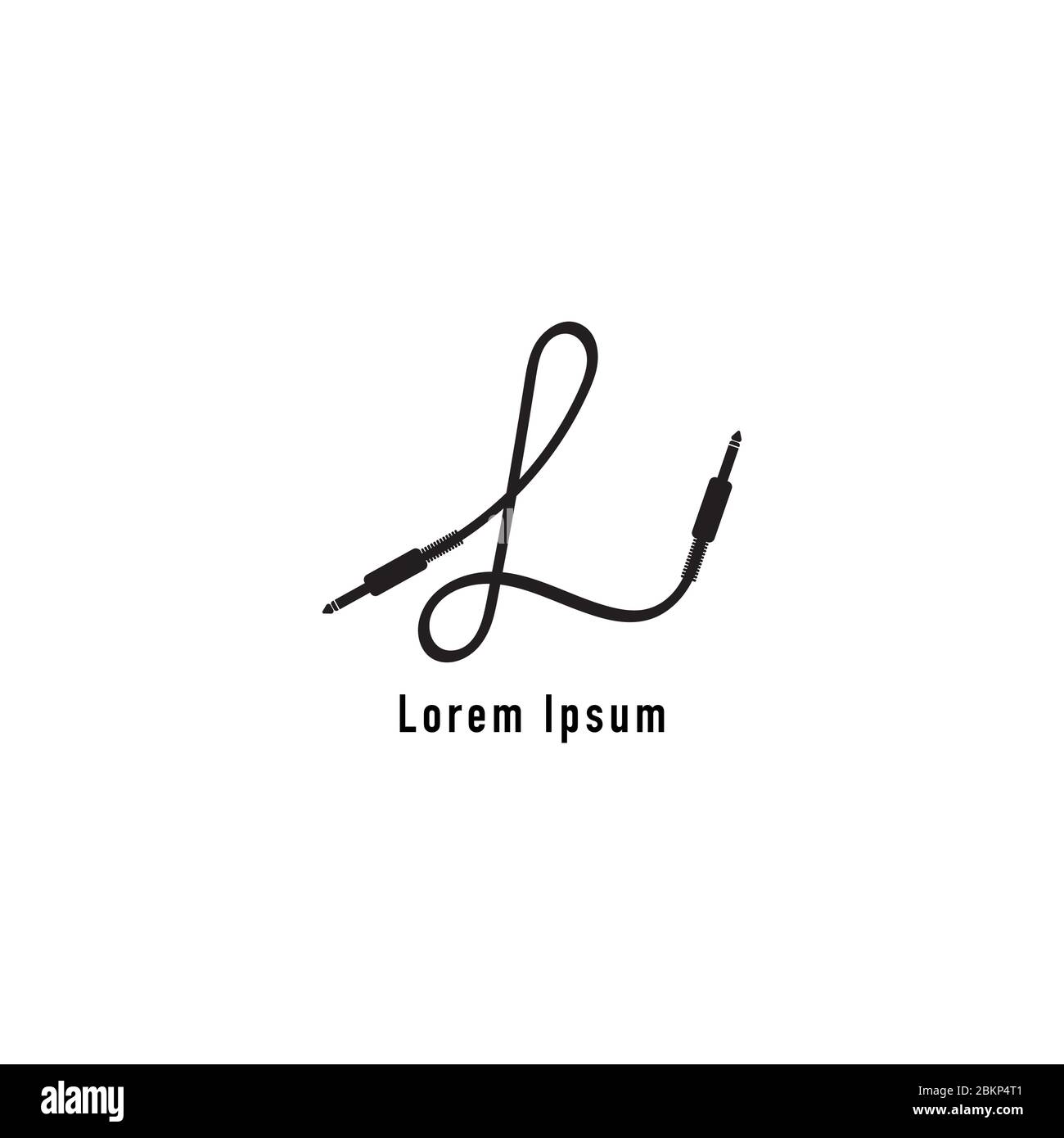 Letter L Alphabet vector illustration. Cable jack logo concept. Audio ...