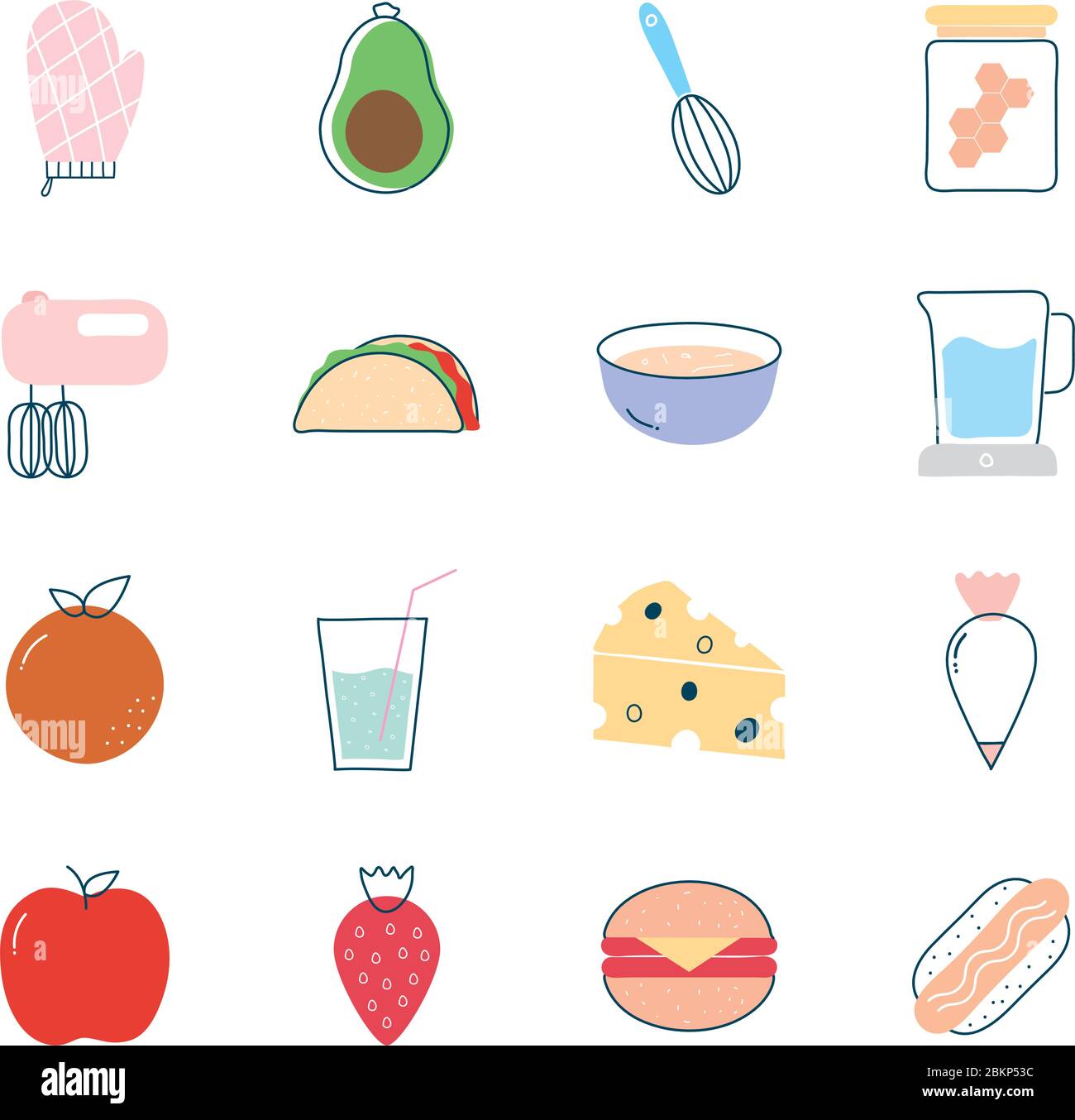 Food flat style icon set vector design Stock Vector Image & Art - Alamy