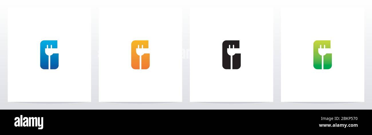Power Plug On Letter Logo Design G Stock Vector Image & Art - Alamy