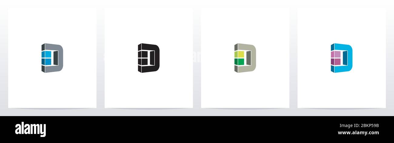 Rectangle Block On Letter Logo Design D Stock Vector Image & Art - Alamy