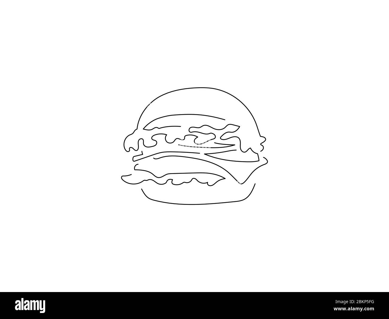 Burger isolated line drawing, vector illustration design. Food ...