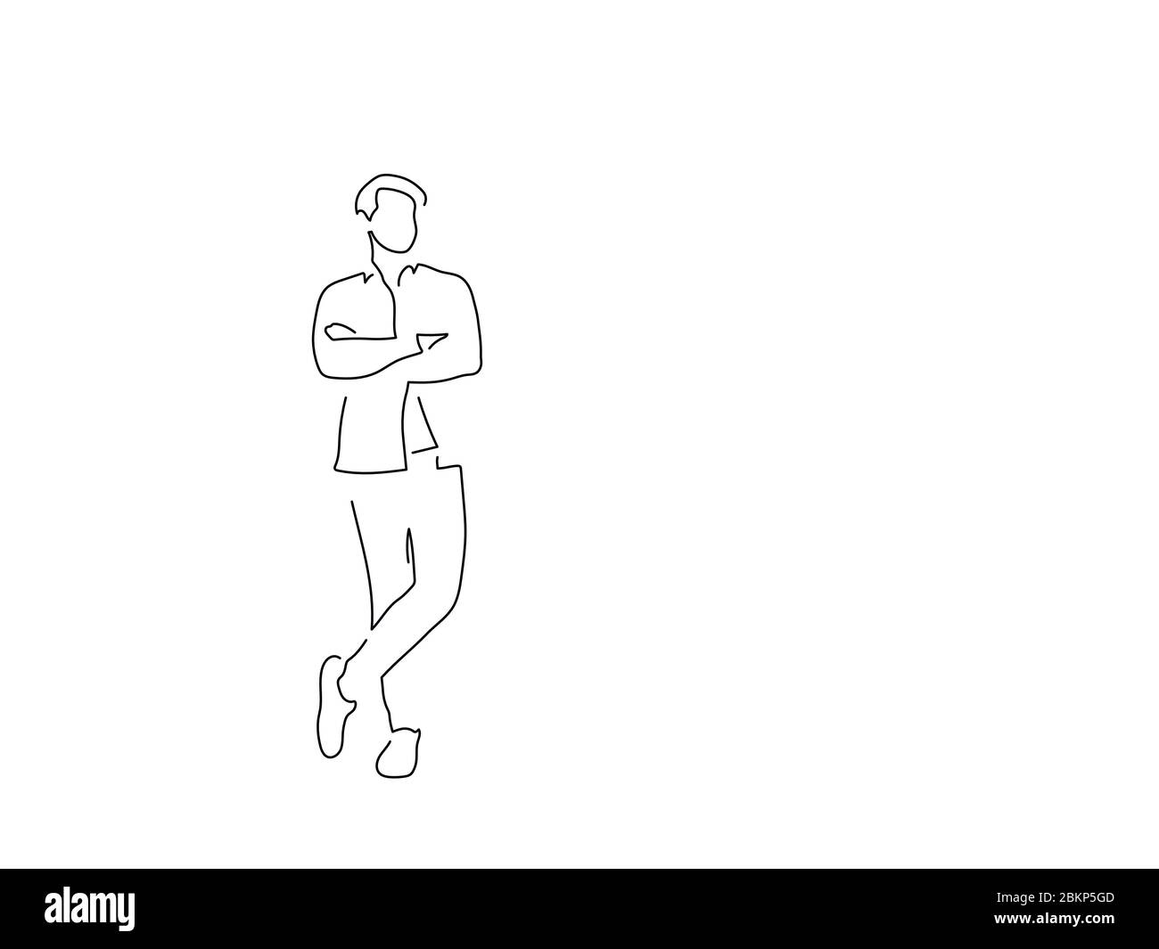 Full length people isolated line drawing, vector illustration design ...