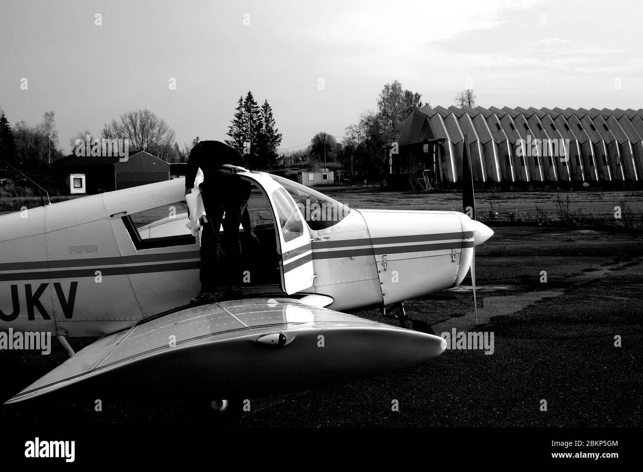 Small private jet plane Black and White Stock Photos & Images - Alamy