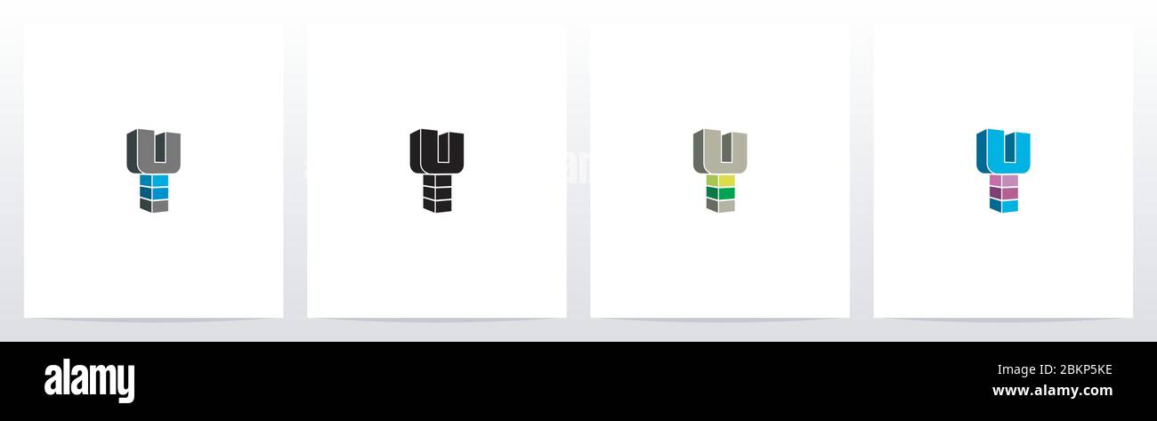 Rectangle Block On Letter Logo Design Y Stock Vector Image & Art - Alamy